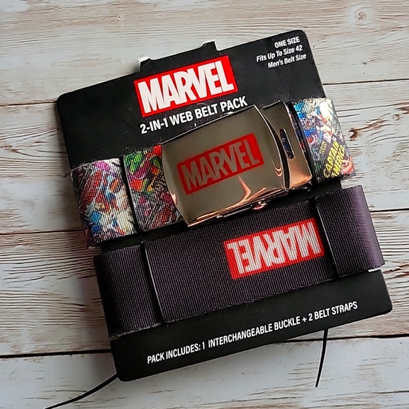 Marvel | Accessories | Marvel Heroes 2in Web Belt Pack Silver ...